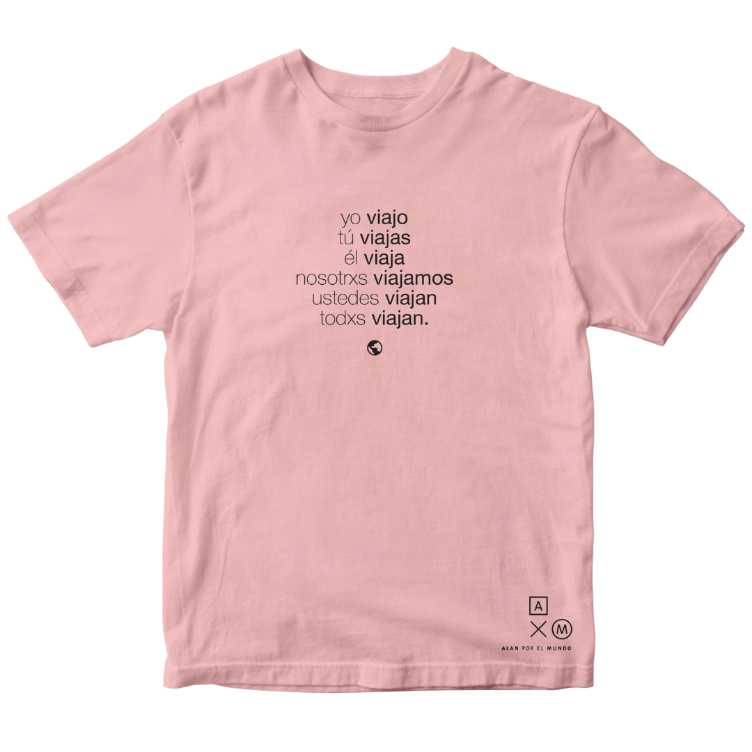 Playera rosa AXM Viajando unisex - Alan x el Mundo – Tienda Viajera ...